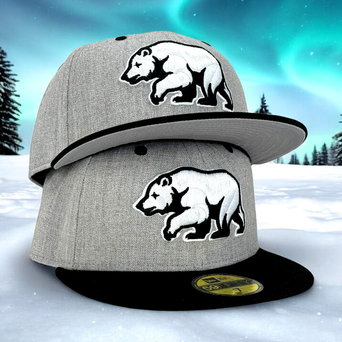 Bear Explorer - Grey Heather & Black New Era 59Fifty – Noble North Co.