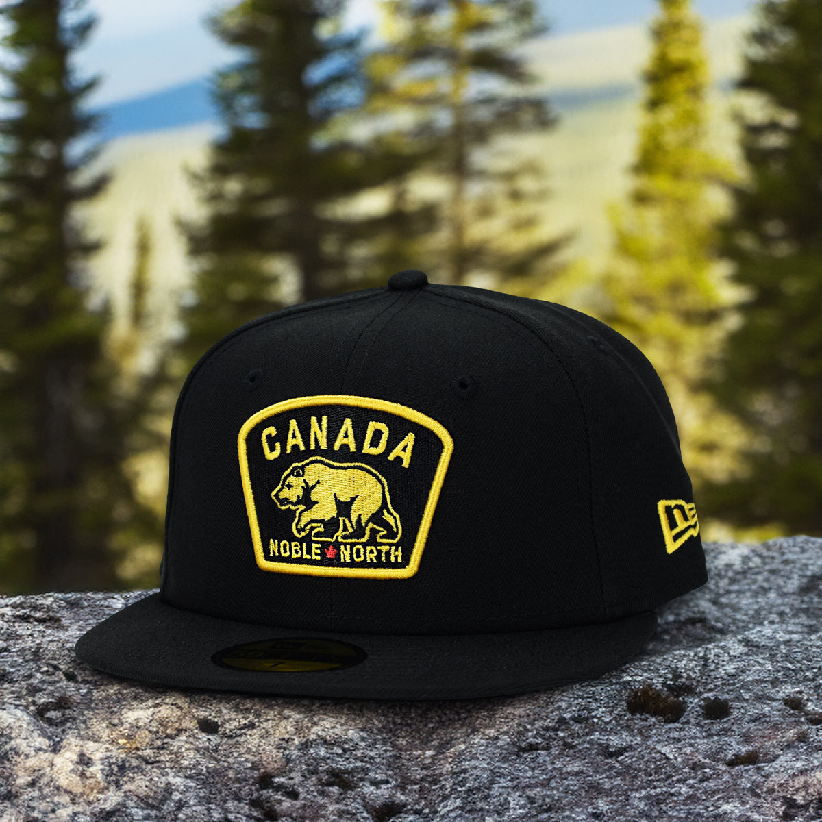 Noble North - Canada Badge - Black New Era 59Fifty (Gold) – Noble North Co.