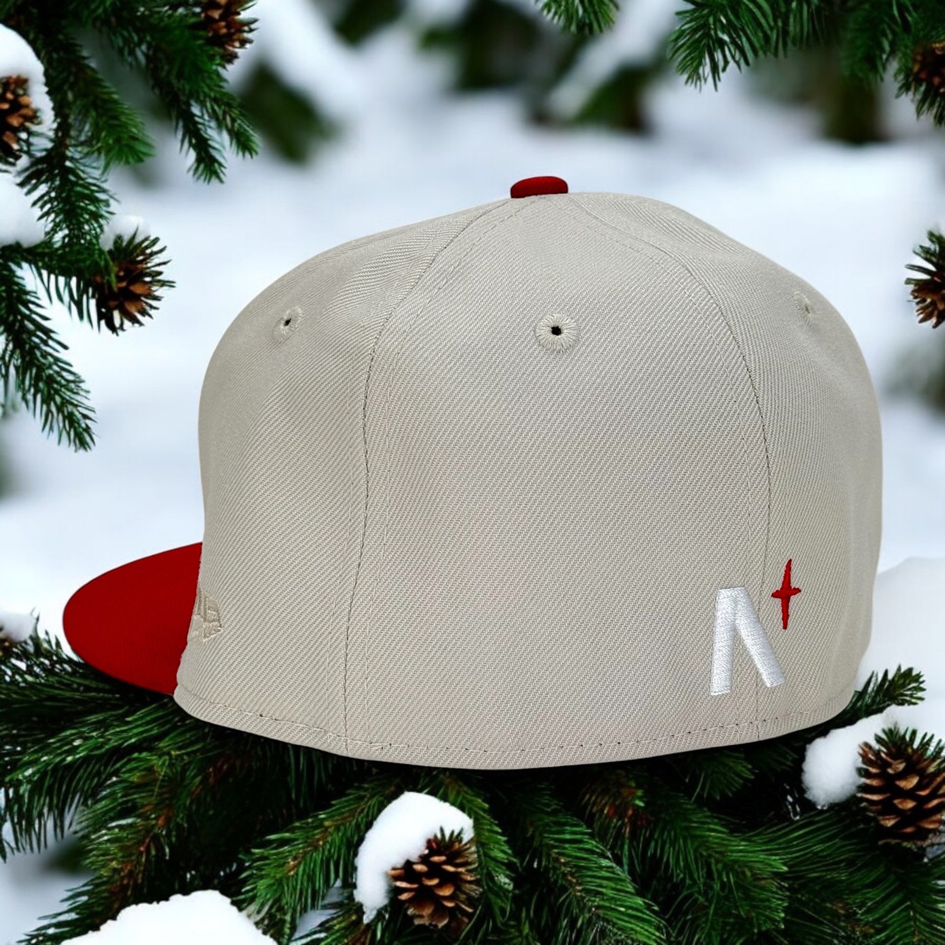 Winter Cardinal - Stone & Red New Era 59Fifty – Noble North Co.